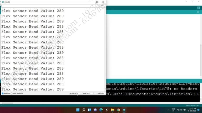 Interfacing of Flex Sensor with Arduino UNO
