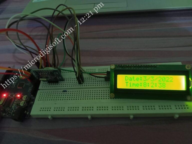 Interfacing RTC DS1307-AT24C32 EEPROM-I2C-LCD with Arduino
