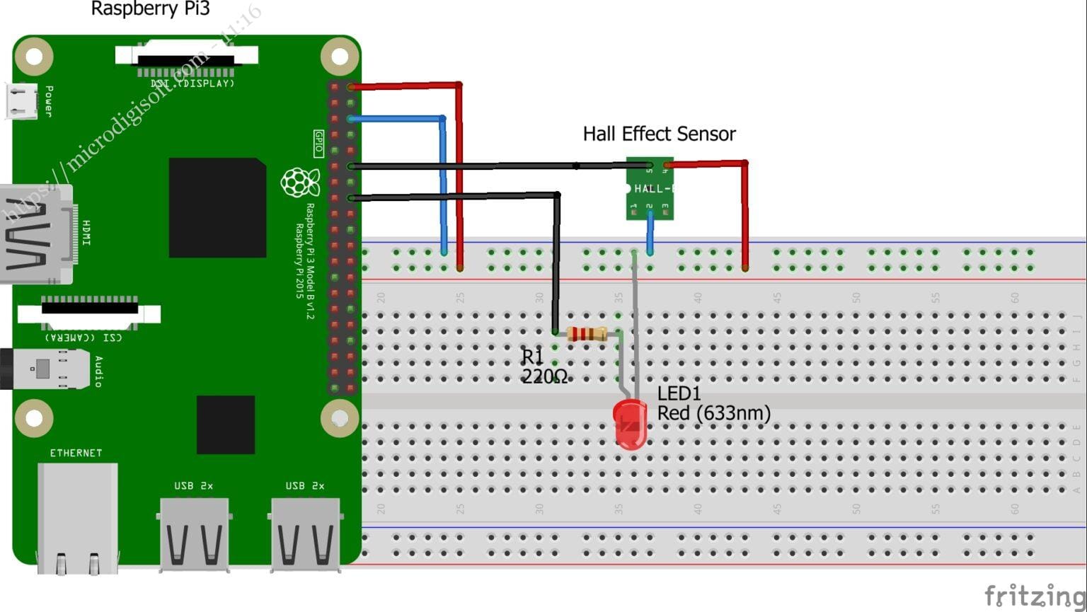 Interfacing A3144 Hall Effect with Raspberry Pi