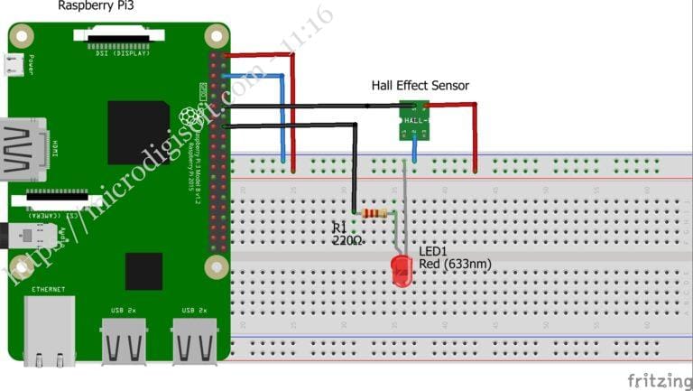 Interfacing A3144 Hall Effect with Raspberry Pi