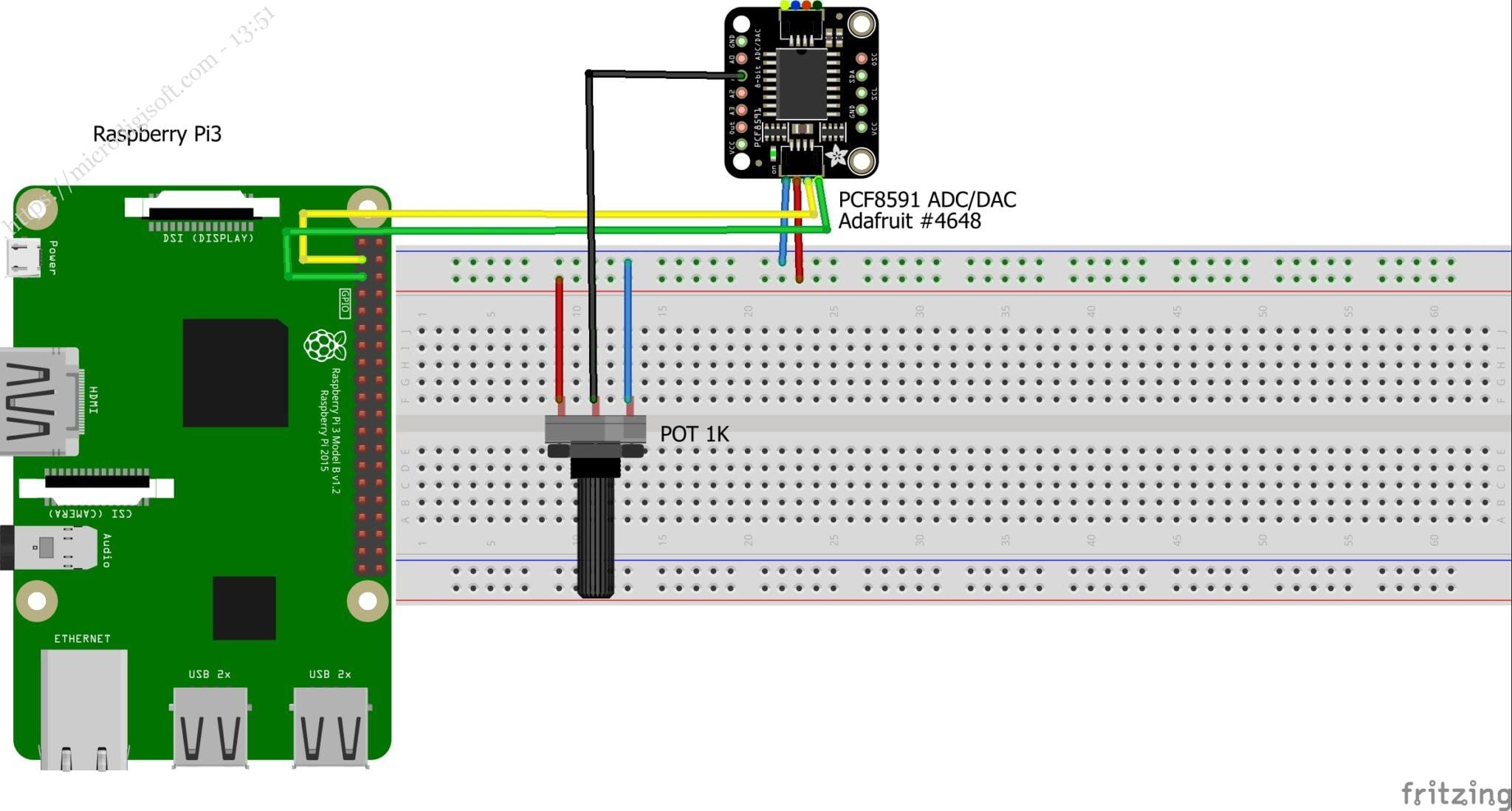 PCF8591 ADC/DAC Analog Digital Converter with Raspberry Pi