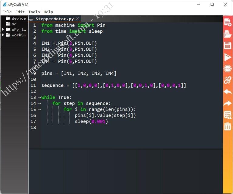 28BYJ-48 Stepper Motor with Raspberry Pi Pico Using MicroPython