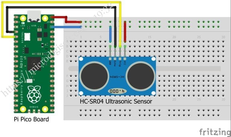 Interfacing HC-SR04 Ultrasonic Sensor with Raspberry Pi Pico