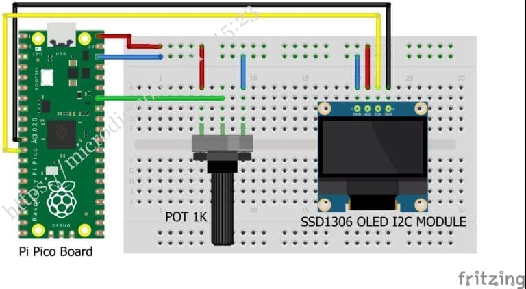 SSD1306 OLED Display-Raspberry Pi Pico using MicroPython