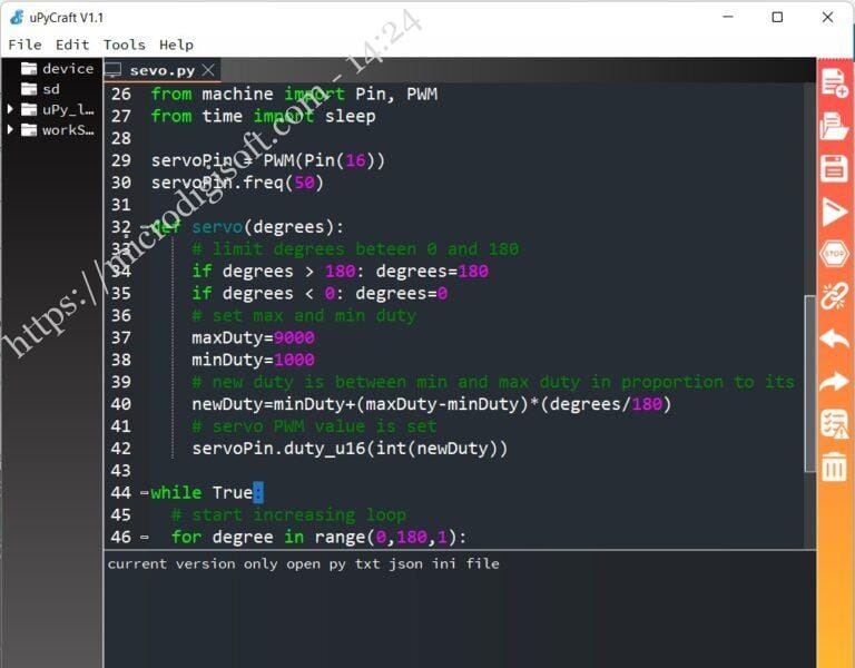 Servo Motor with Raspberry Pi Pico using MicroPython