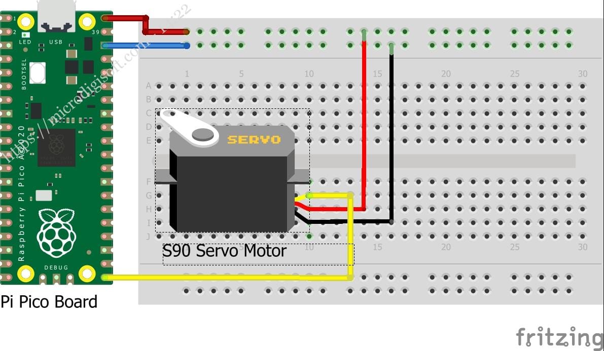 Servo Motor With Raspberry Pi Pico Using Micropython