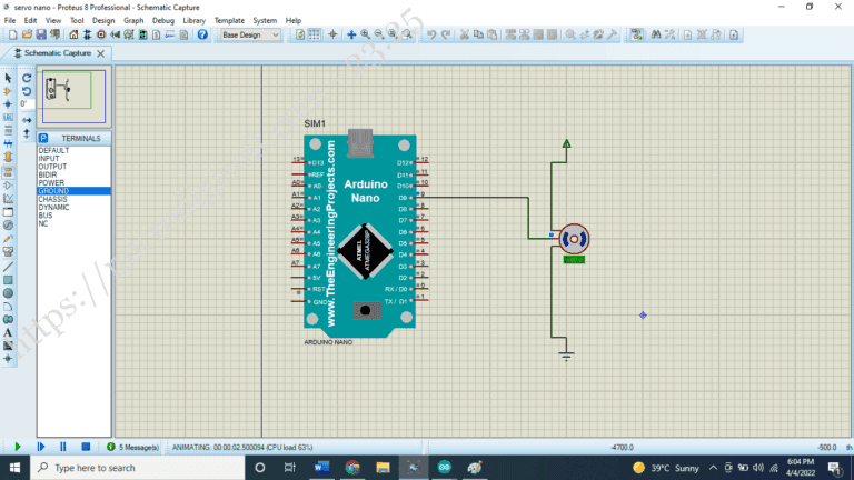Control Servo Motor with Arduino Nano in Proteus