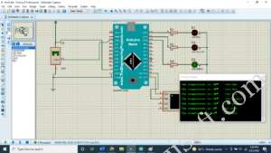 Temperature indicator with LM35 Sensor in Proteus