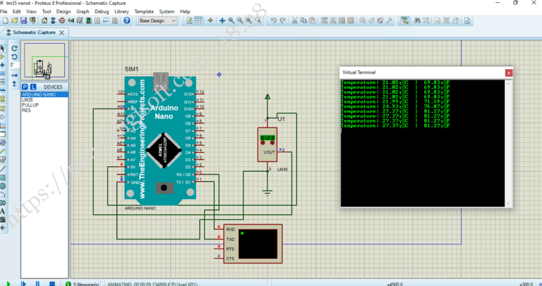 LM35 Digital Temperature Sensor with Arduino Nano.