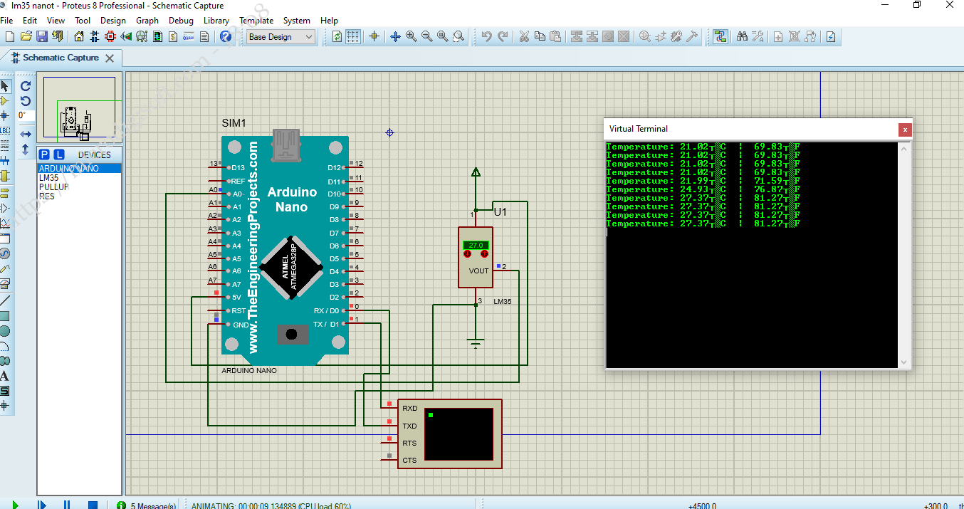 LM35 Digital Temperature Sensor with Arduino Nano.