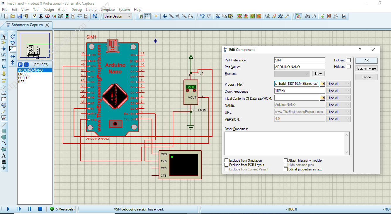 LM35 Digital Temperature Sensor with Arduino Nano.