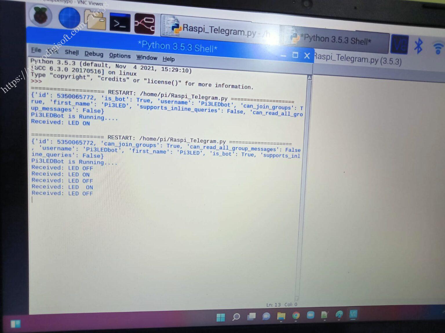 Controlling Raspberry Pi GPIO using Telegram App