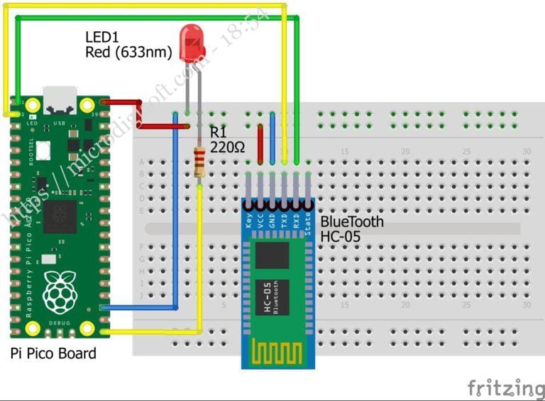 HC-05 Bluetooth with Raspberry Pi Pico Using Micropython