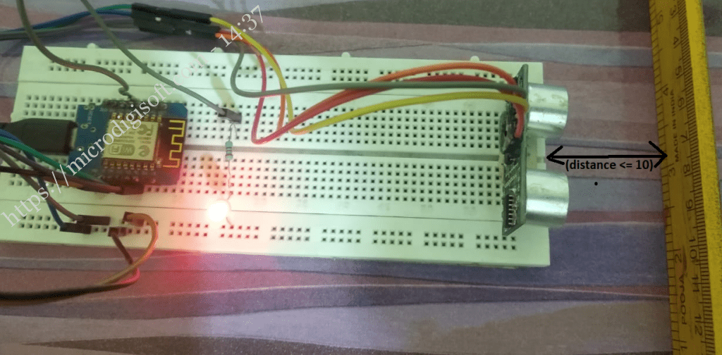 Distance Measurement: HC-SR04 Ultrasonic Sensor with ESP8266 Module