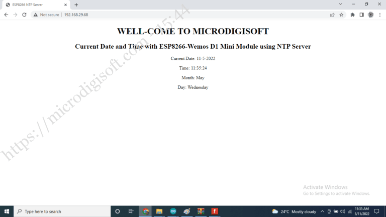 Create Date and Time with NTP Server using ESP8266 WIFI