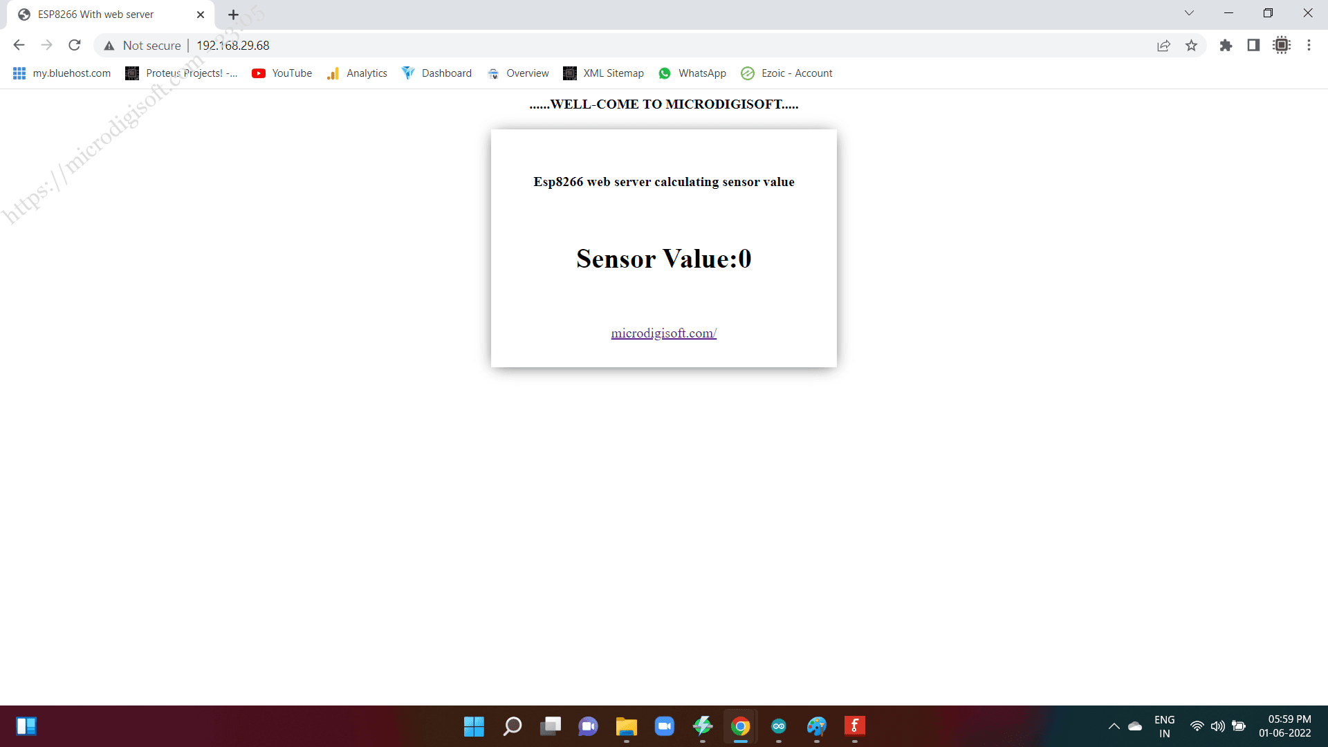 How to Read sensor values on web page?| microdigisoft.com