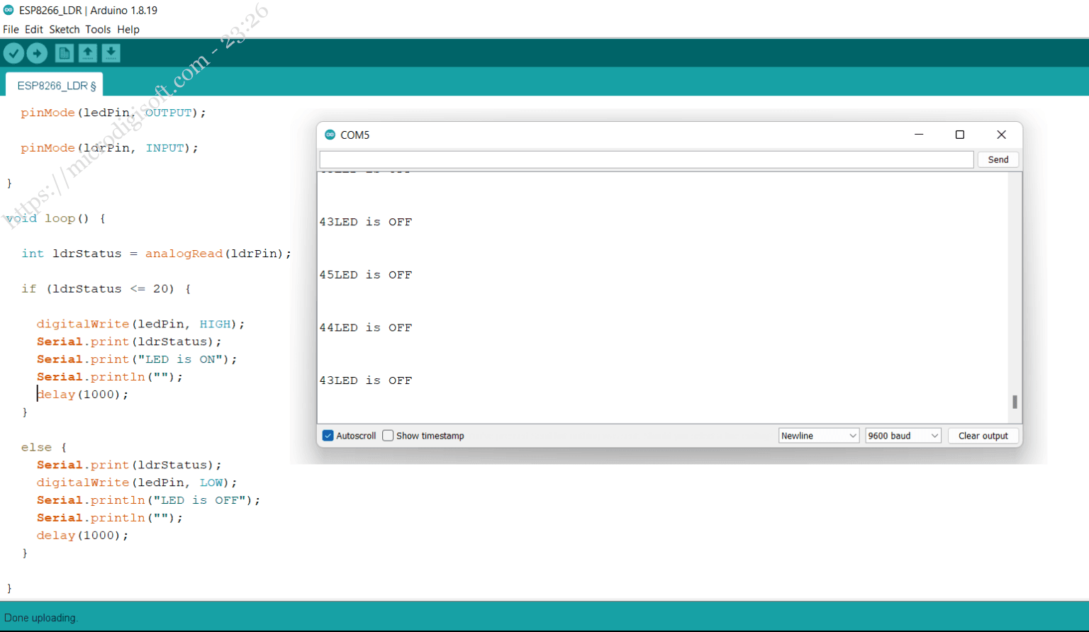 WeMos D1 Mini Control LED with LDR | microdigisoft.com