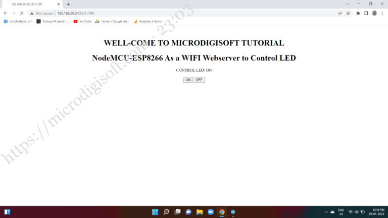 ESP8266-NodeMCU Web Server to Control LED from Webpage | microdigisoft.com