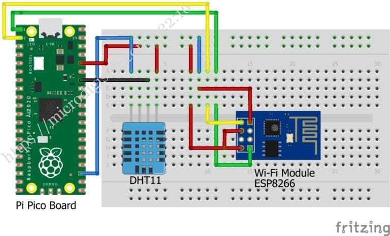 DHT11 Weather Station with Raspberry Pi Pico and ESP8266