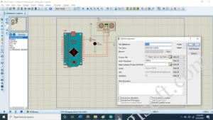 Simulate HC-SR04 ultrasonic sensor in Proteus -Arduino Nano