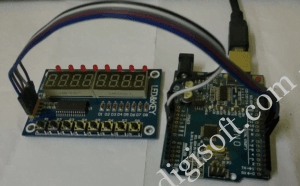 Interfacing TM1638 LED and Key Display module with arduino