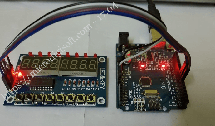 Interfacing Tm1638 Led And Key Display Module With Arduino 7656
