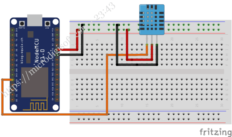 ESP8266 with DHT11 Temperature and Humidity Sensor