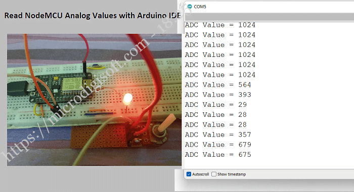 Esp8266 Adc Read Nodemcu Analog Values With Arduino Ide 8211