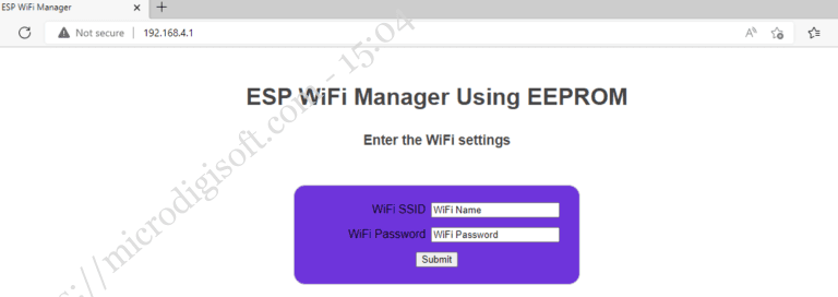 ESP32 WiFi Manager to manage SSID and Password using EEPROM