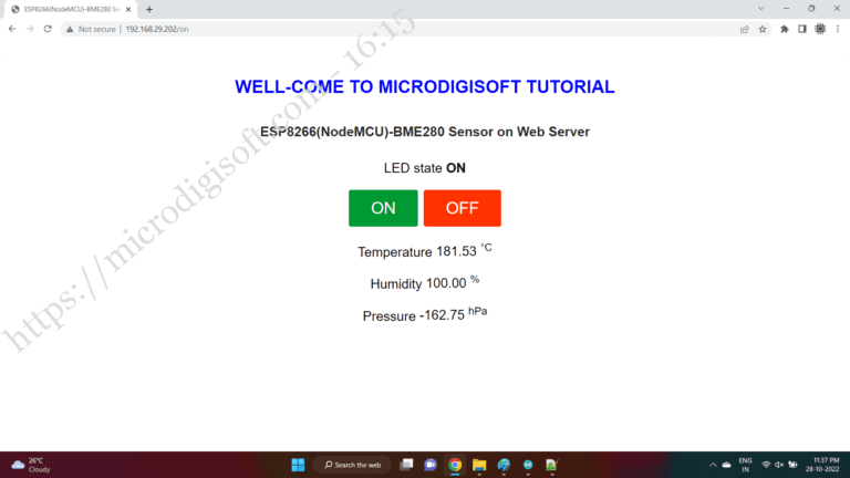 Esp8266nodemcu Bme280 Sensor On Web Server Using Spiffs