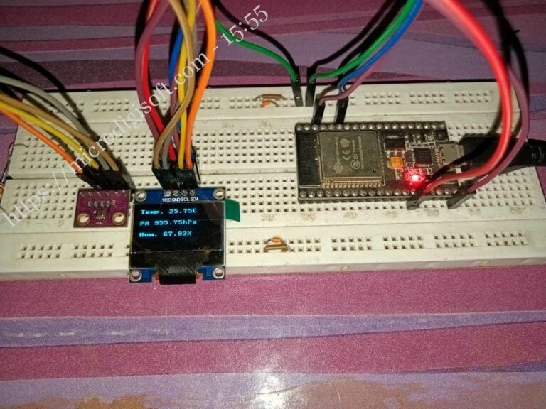 MicroPython-BME280 SSD1306 OLED with ESP32 Using