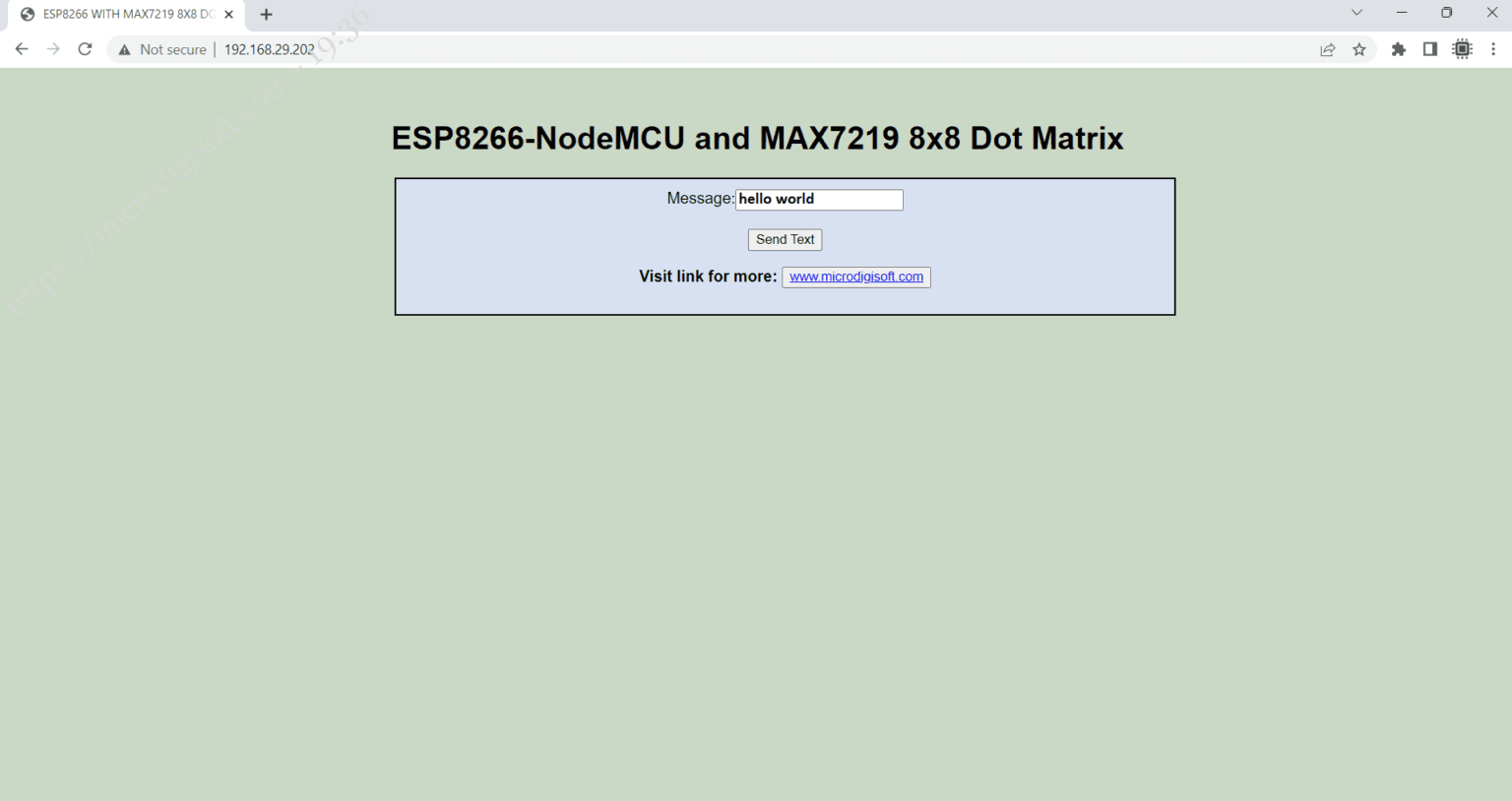 MAX7219 LED Matrix with ESP8266 NodeMCU With Webserver