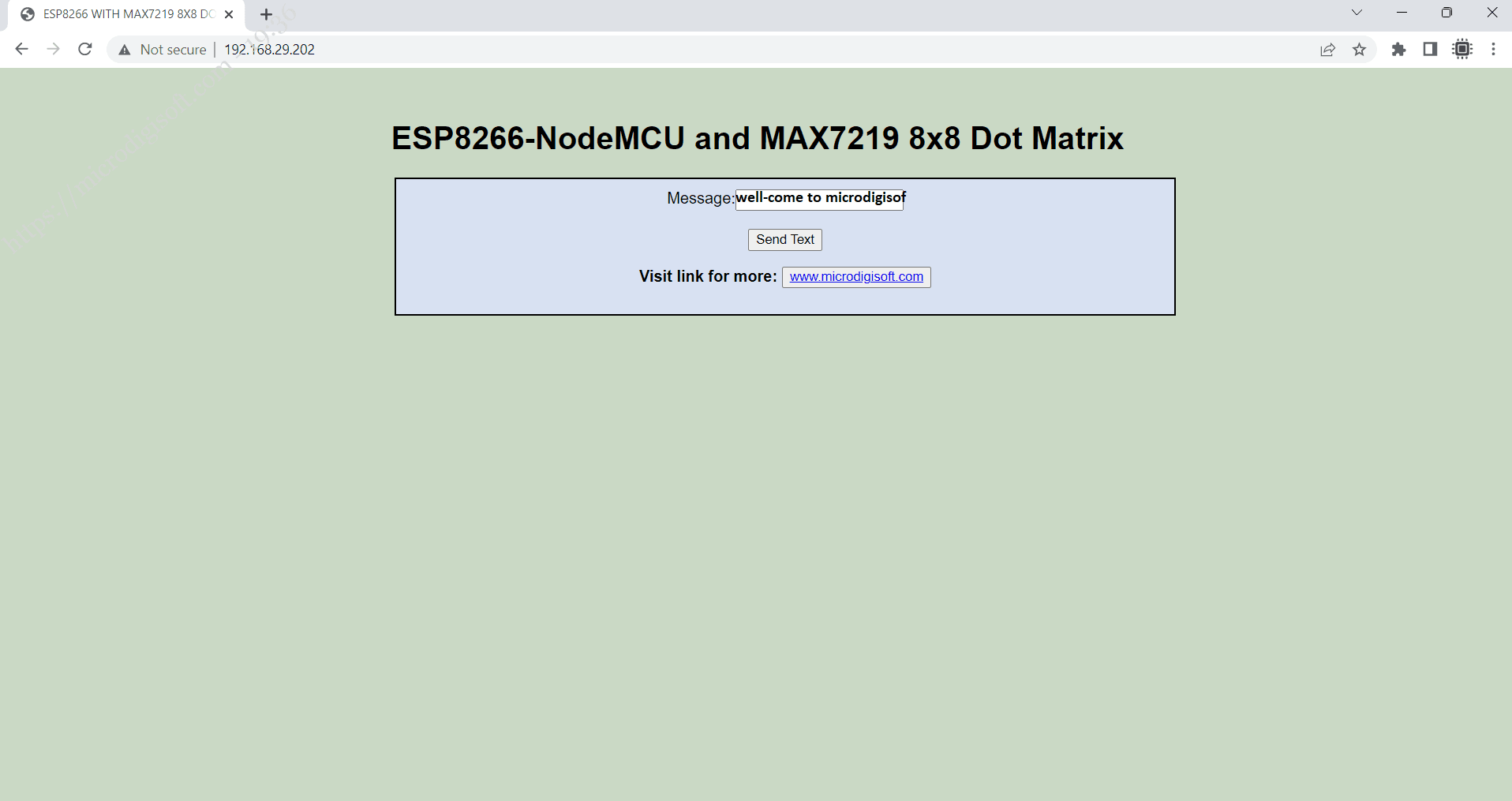 MAX7219 Led Matrix with ESP8266 NodeMCU over WIFI.