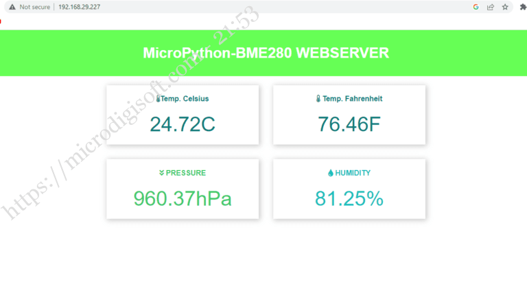 MicroPython: BME280 WebServer with ESP32-Weather Station