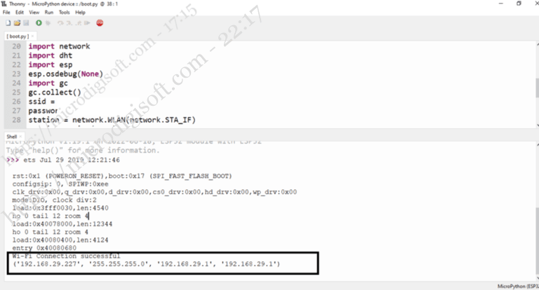 ESP32 and DHT11 Sensor Webserver using MicroPython