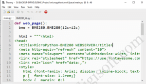 MicroPython: BME280 WebServer with ESP32-Weather Station