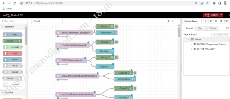Micropython Esp32 Mqtt Publish Multiple Sensor Readings To Node Red