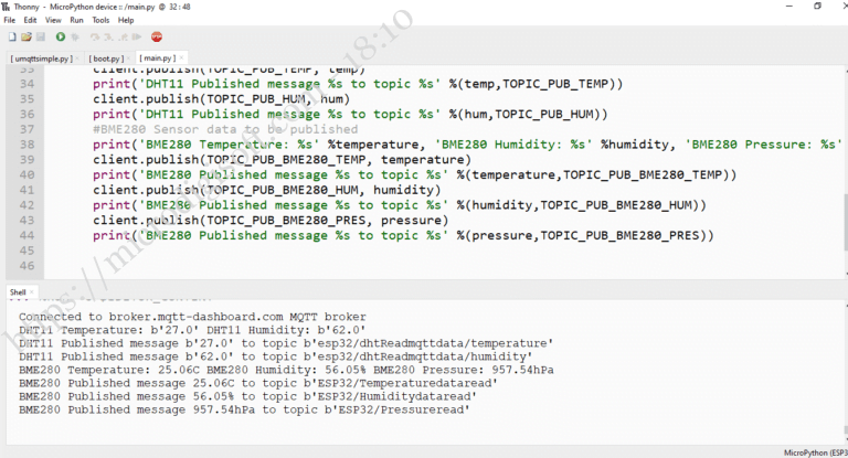 Micropython Esp32 Mqtt Publish Multiple Sensor Readings To Node Red