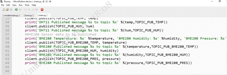 IoT Integration: MicroPython on ESP32 – Publish Multiple Sensor ...
