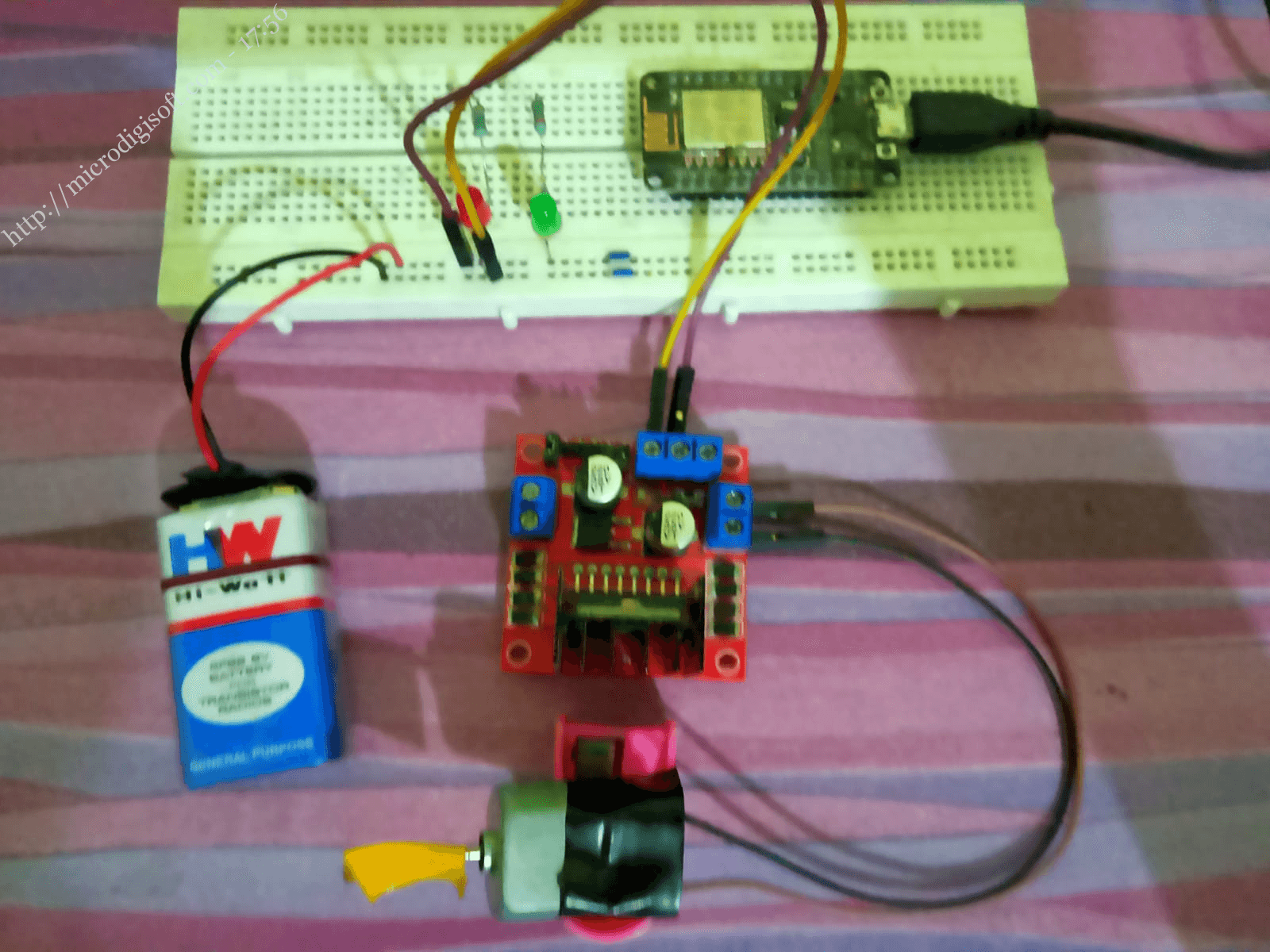 Control DC motor with L298N H-Bridge with ESP8266-NodeMCU?
