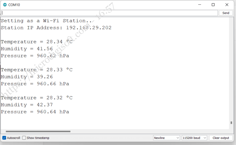 ESP8266-NodeMCU-BME280 Sensor on Webserver