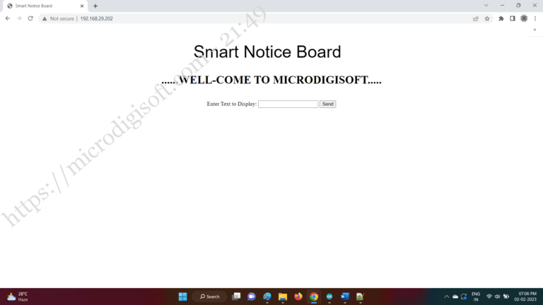 Web-Controlled Notice Board using NodeMCU ESP8266