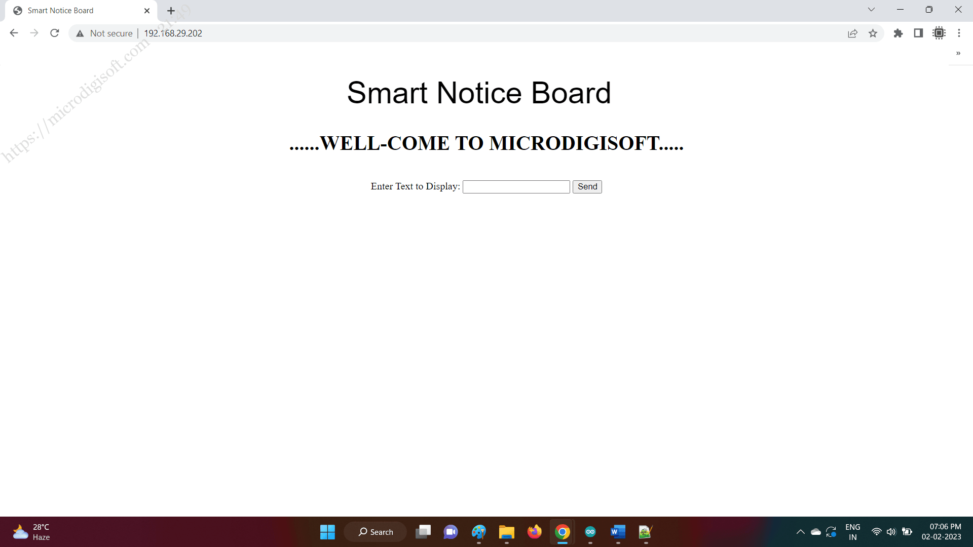 Web-Controlled Notice Board using NodeMCU ESP8266 in Arduino IDE