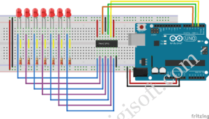 LED Chaser With 74HC595 Shift Register Using Arduino