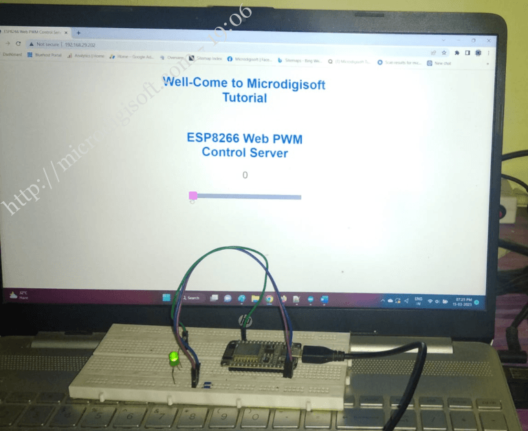 Esp8266 Nodemcu Webserver Control Led Brightness Pwm