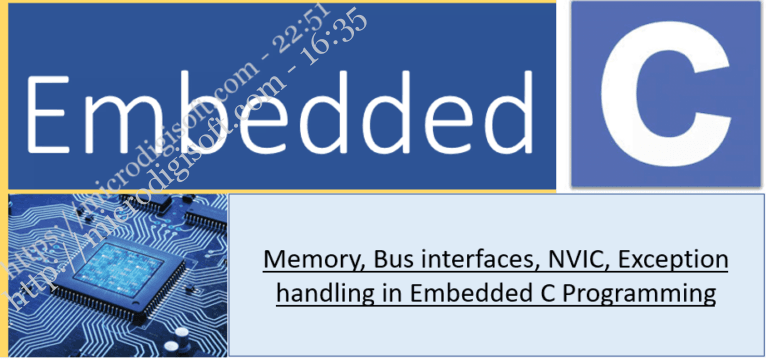 Memory, Bus interfaces, NVIC, Exception handling in Embedded C