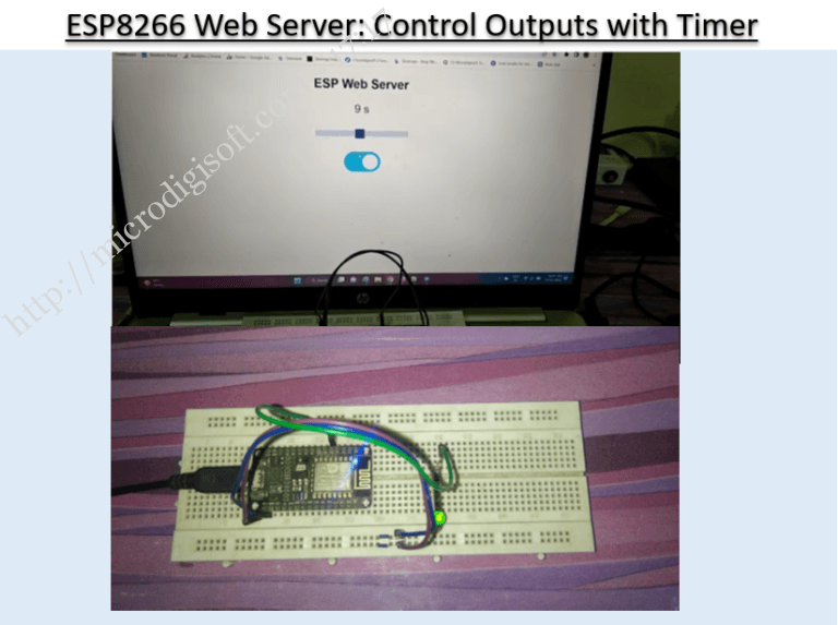 ESP8266 WebServer: Control Outputs with Timer