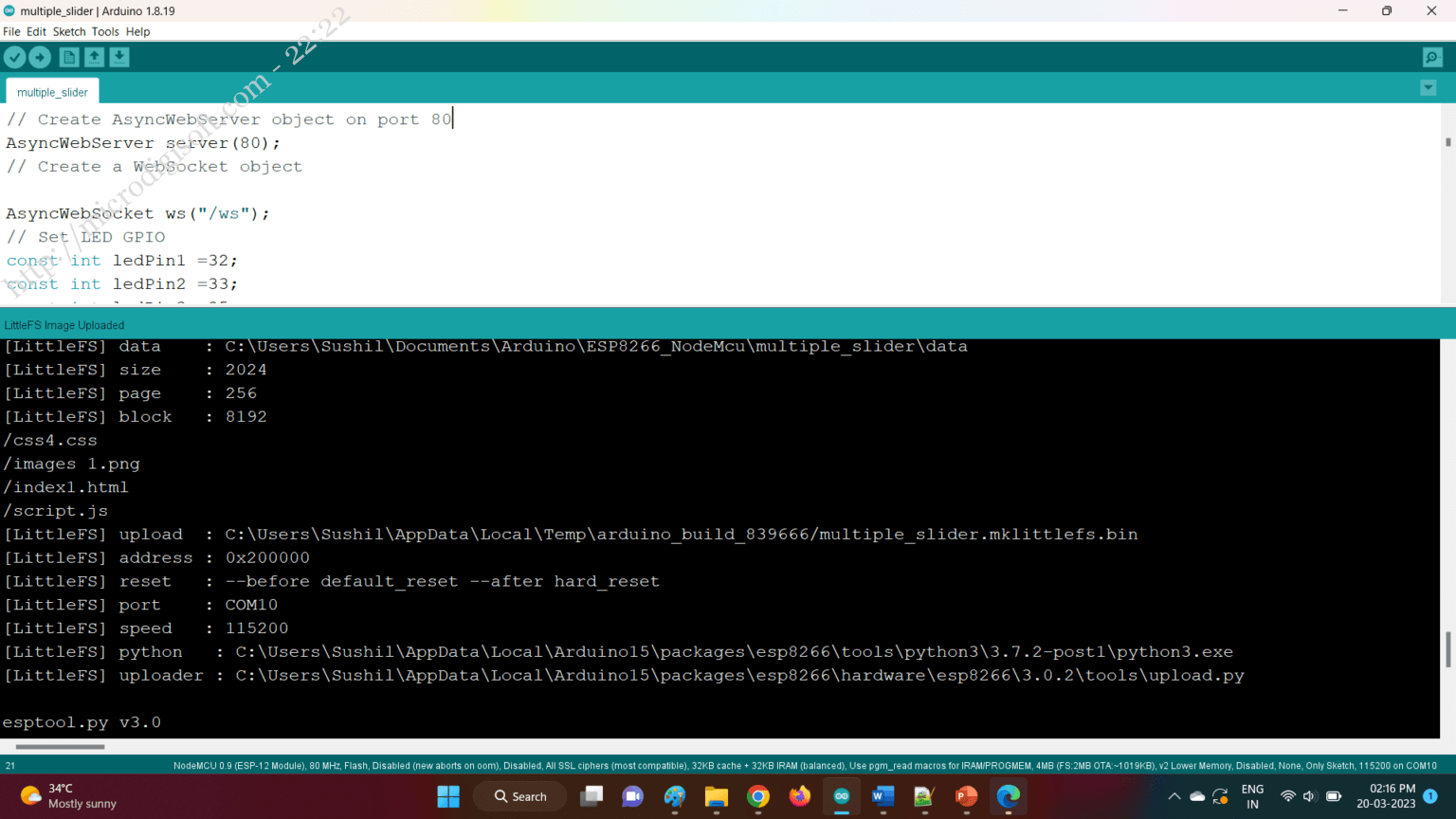 ESP8266 NodeMCU with Multiple Sliders: Control LED Brightness