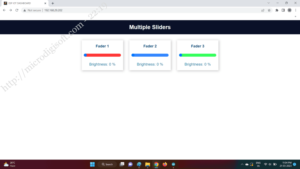 Esp8266 Nodemcu With Multiple Sliders Control Led Brightness 2617