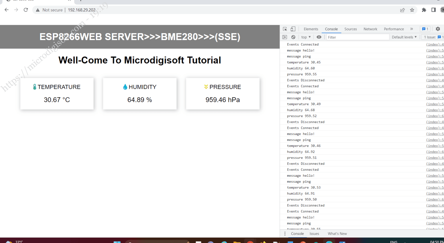 How to use BME280 - ESP8266 NodeMCU WebServer With SSE